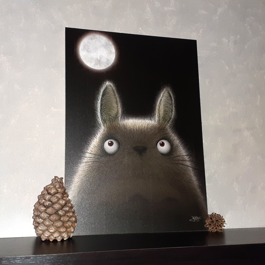Totoro - Tableau A3, illustration réaliste par Jessy Megan