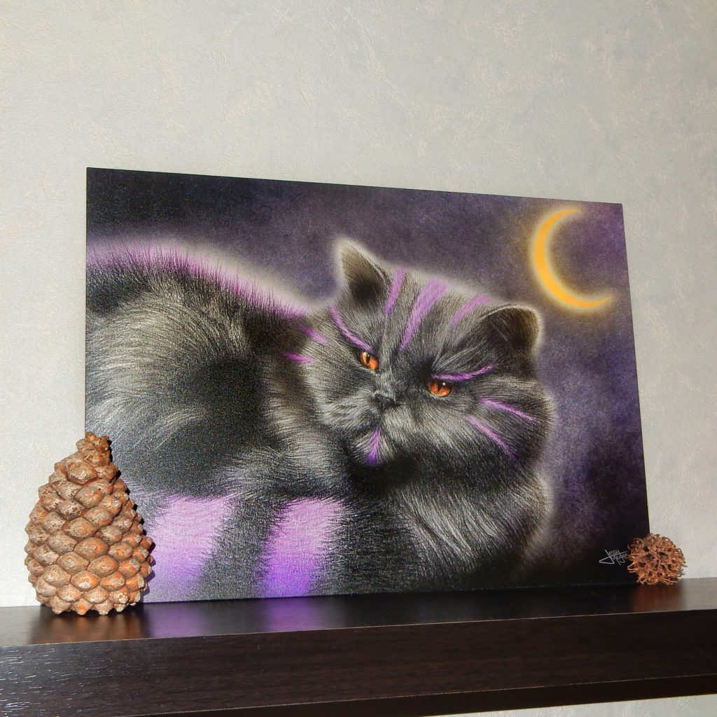Cheshire Cat - Tableau A3, illustration réaliste par Jessy Megan